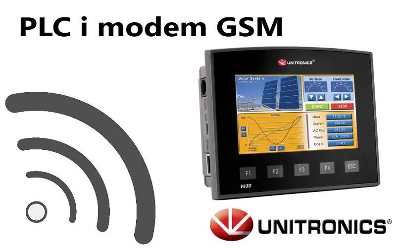 Praca PLC Unitronics z modemem GSM
