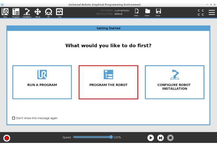 Centrum wiedzy - Pierwszy program robota Universal Robots