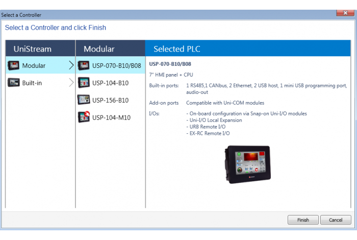 Konfiguracja sprzętowa sterownika Unitronics UniStream