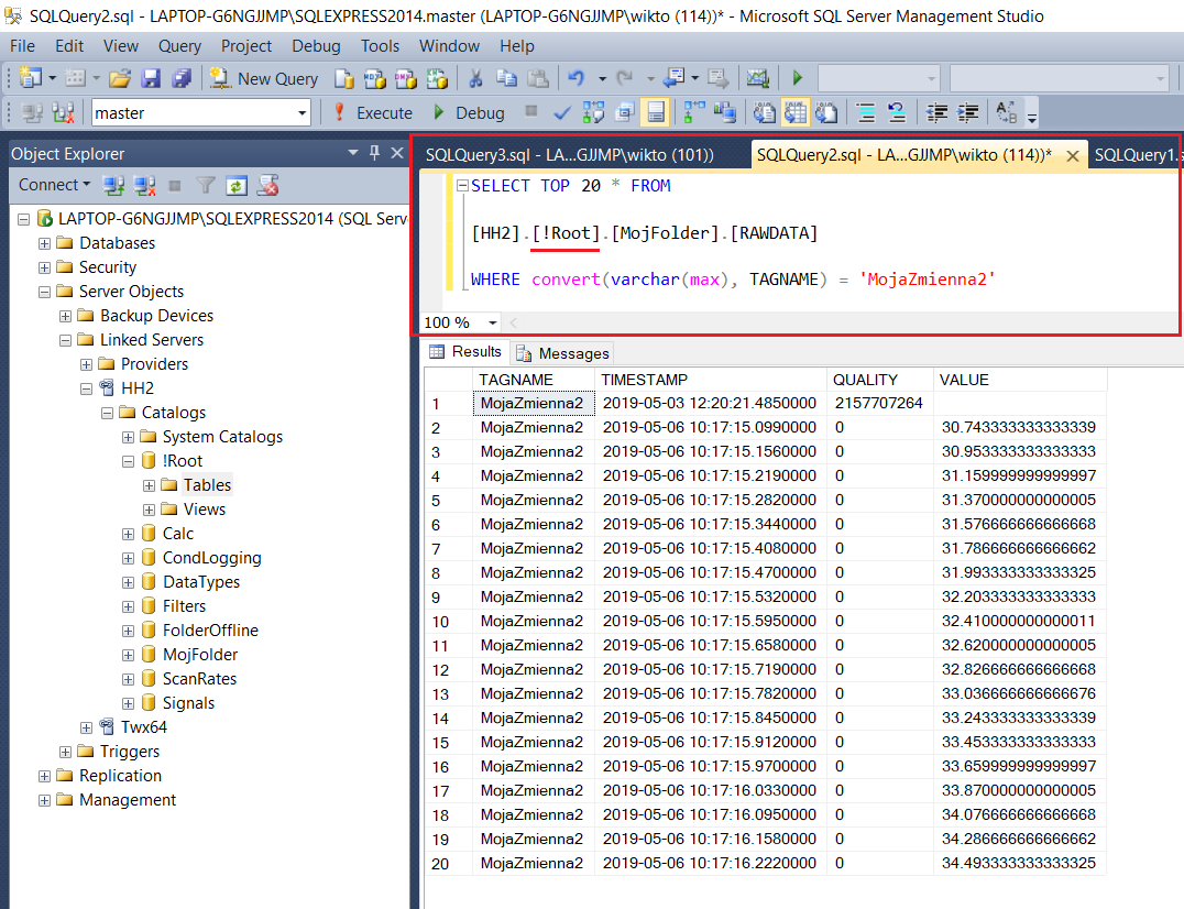 Agregacja i zapis danych w systemach klasy SCADA, MES, ERP.